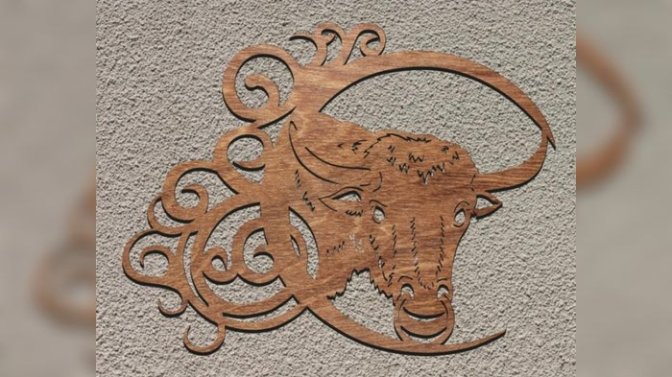 Laser Cut and Engrave Templates | Bull Pattern Drawing For Laser Cut ...